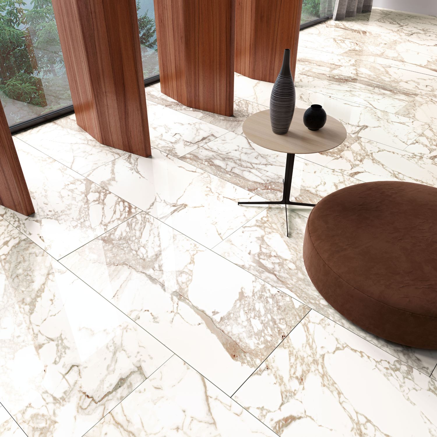 Velkoformátová dlažba imitace mramoru Calacatta Oro 60x120 cm lesklý ...