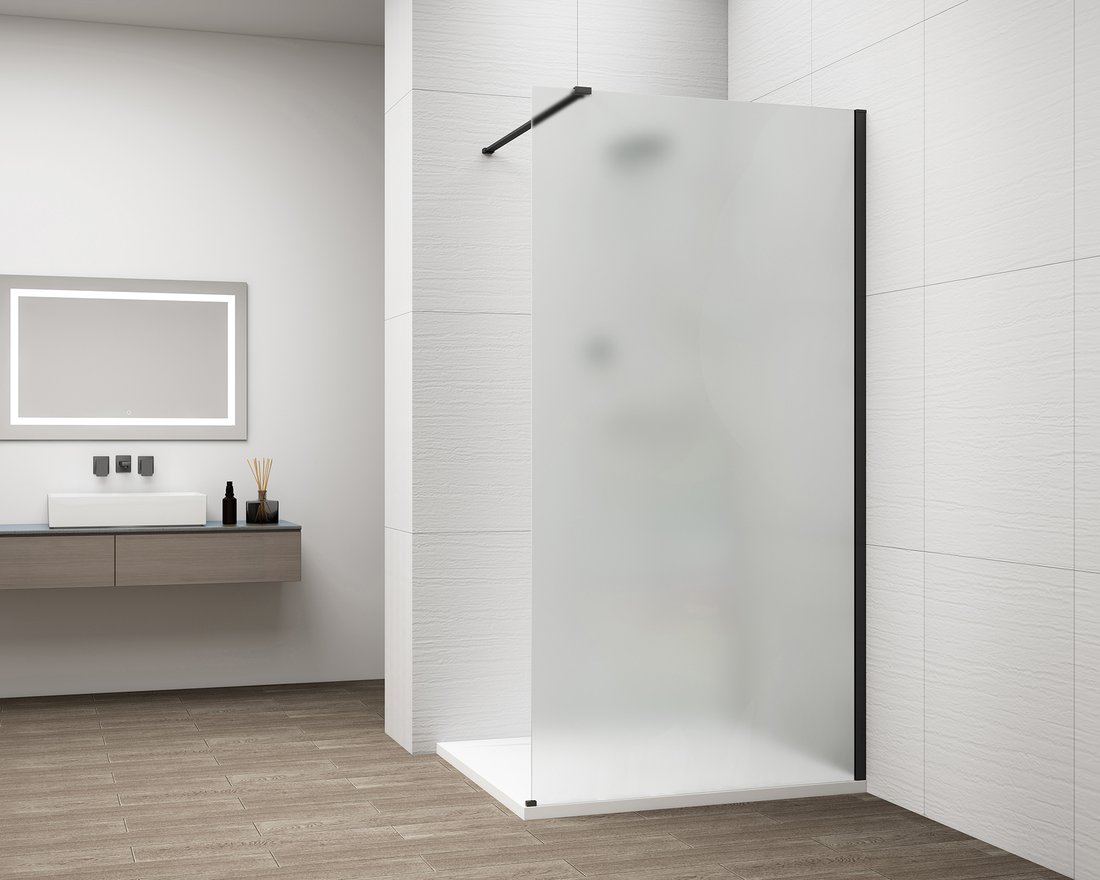 Sprchová stěna Walk-in 100 cm černá/matné sklo – Polysan Esca black ...